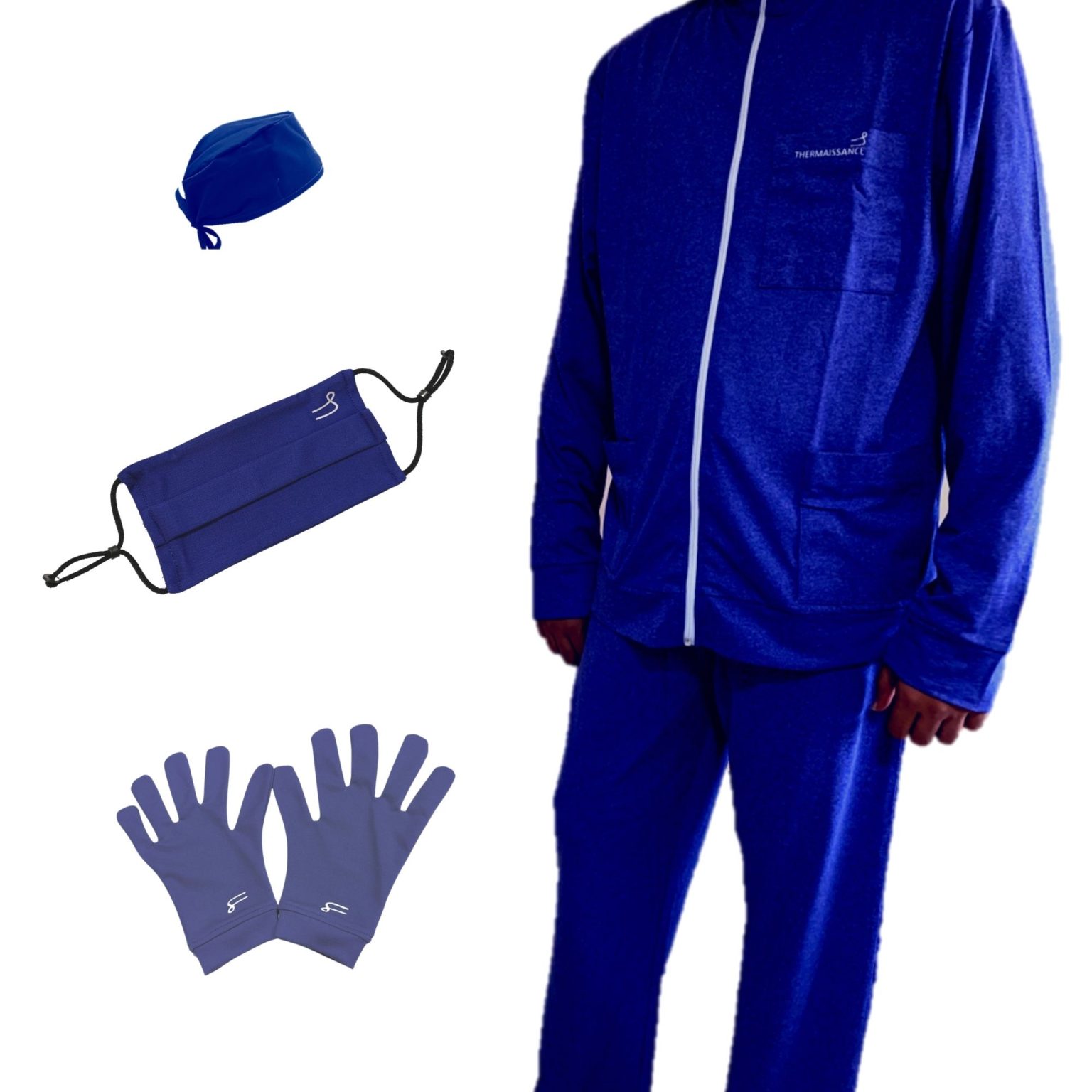 Royal blue PPE Kit is a reusable product designed for workers.